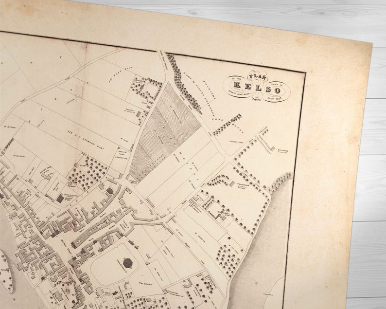 Old Map of Kelso | Old Map Print | Kelso Old Map, Kelso Vintage Map ...