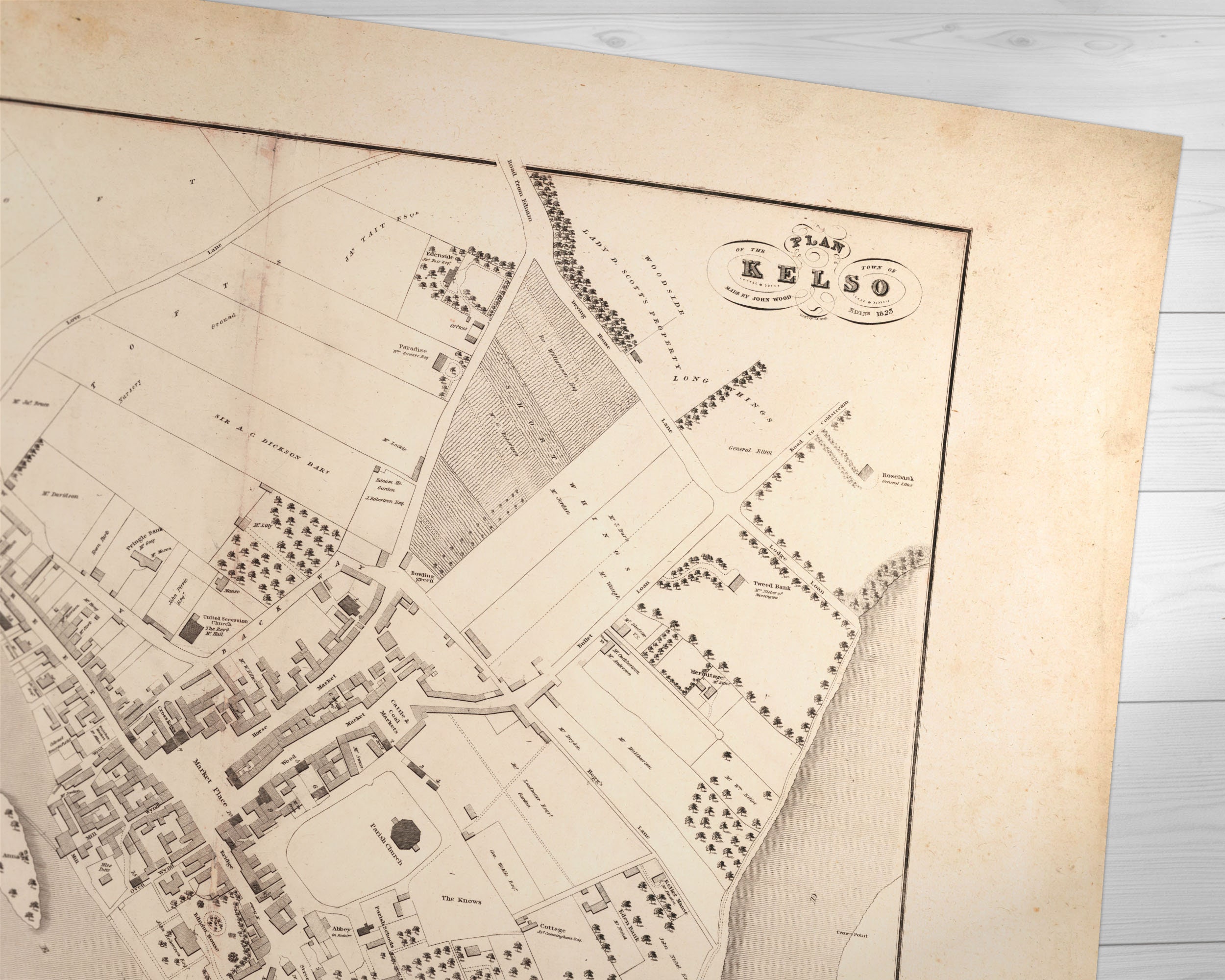 Old Map of Kelso | Old Map Print | Kelso Old Map, Kelso Vintage Map ...