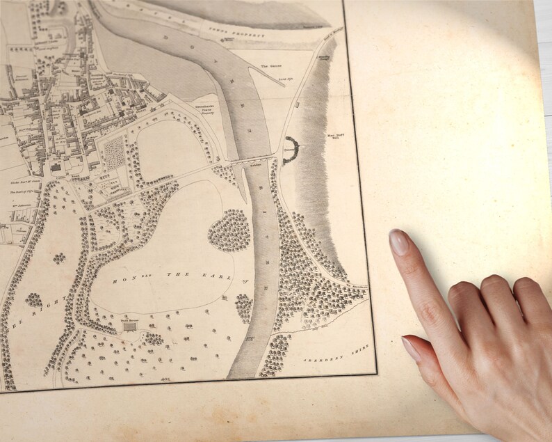 Banff Old Map| Fine Art Print | Vintage Map of Banff, Moray, Morayshire ...