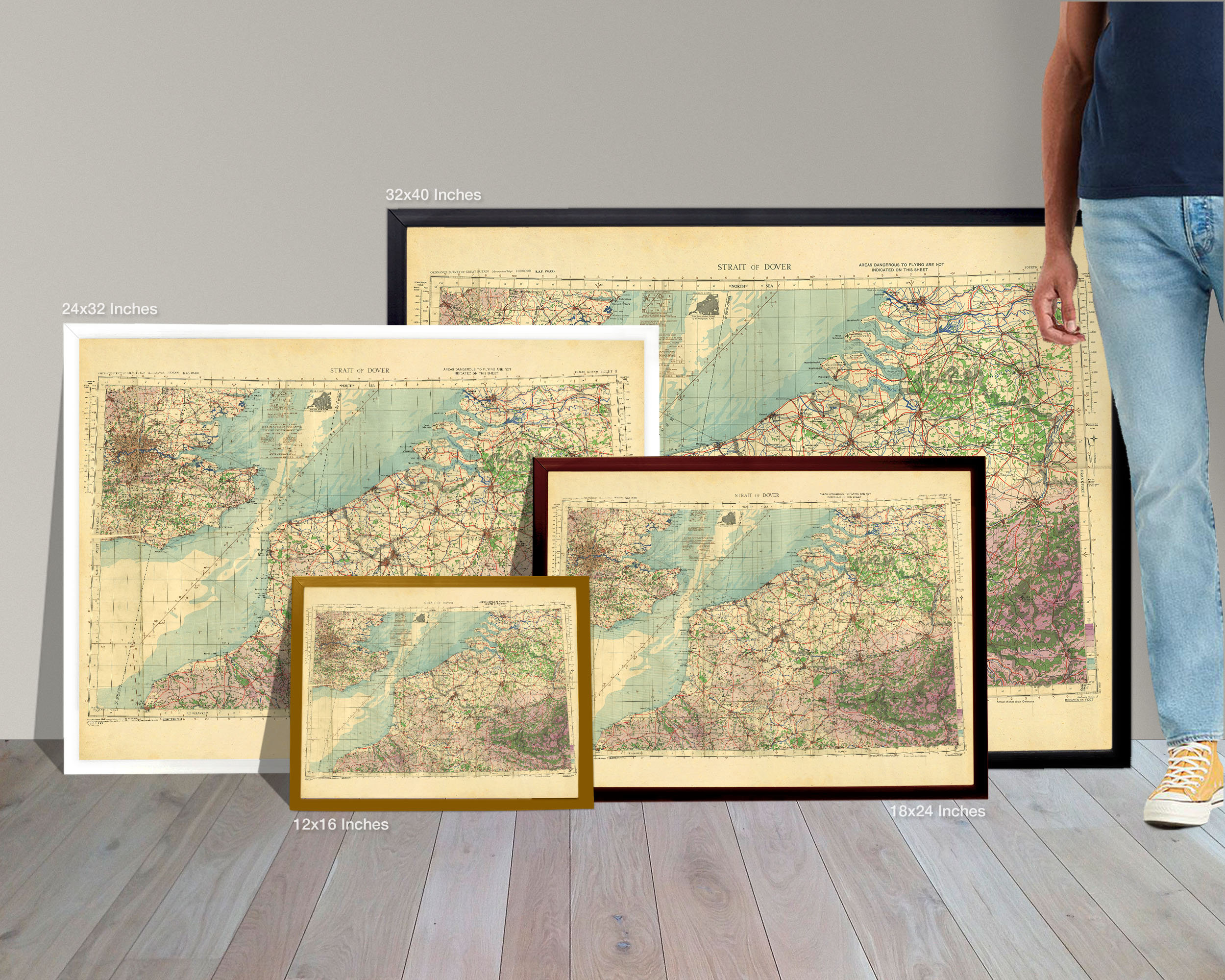 Old Map of English Channel Wwii-era - British War Office GSGS 4369 ...