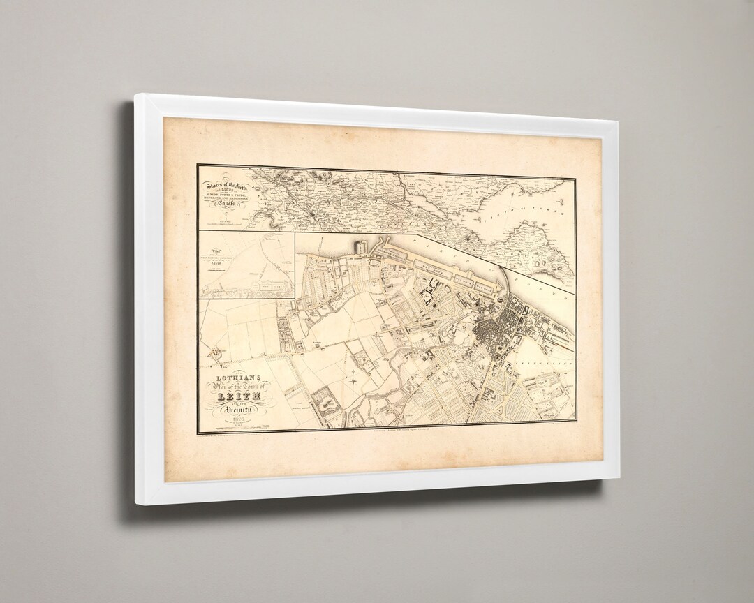 Old Map of Leith | Old Map Print | Leith Old Map, Leith Vintage Map ...