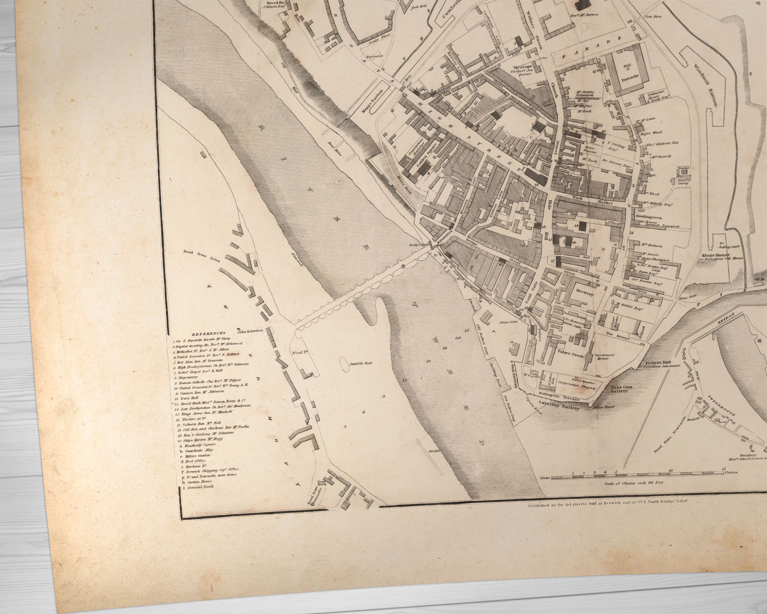 Old Map of Berwick Fine Art Print Vintage Old Map of - Etsy UK
