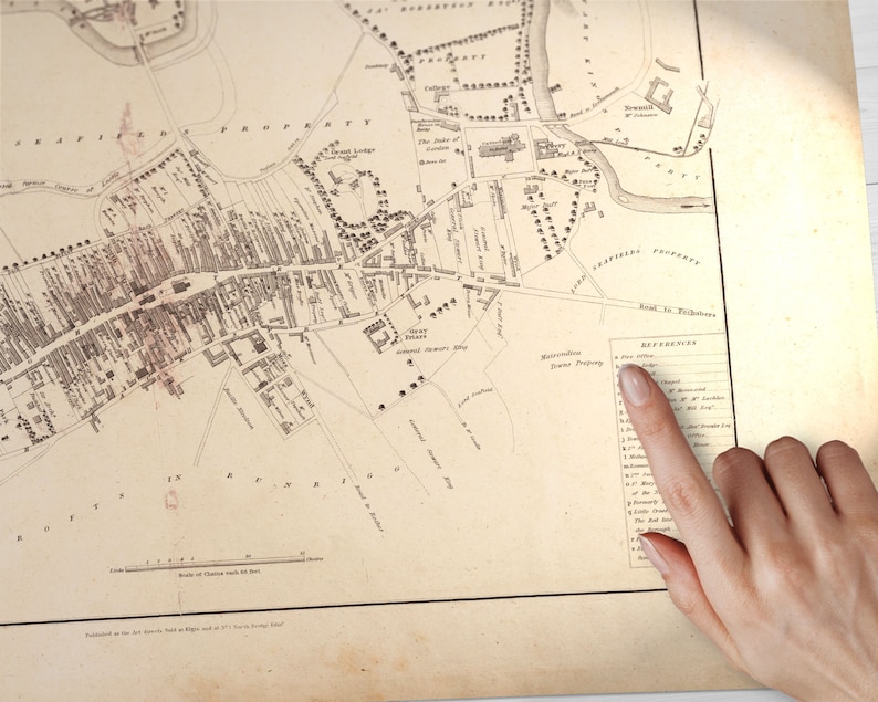 Old Map of Elgin | Old Map Print | Elgin Old Map, Elgin Vintage Map ...