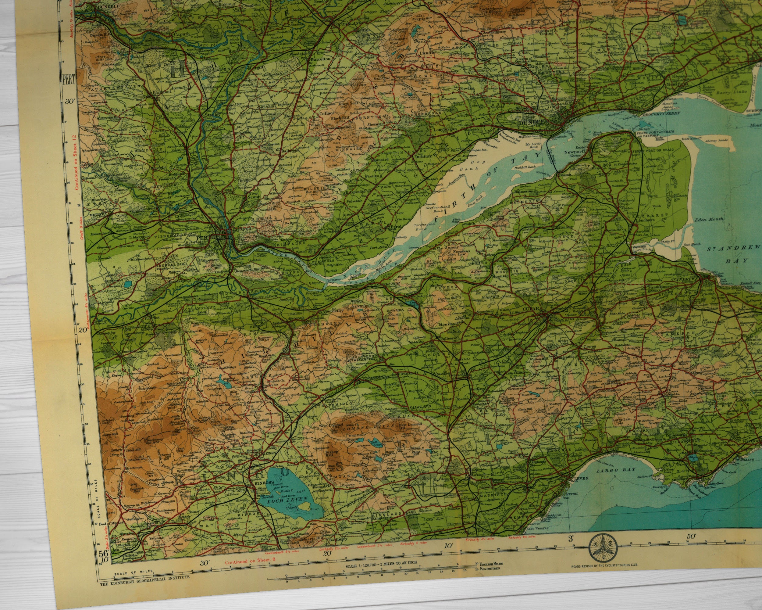 Old Map of Fife & Angus Dundee St. Andrews Arbroath - Etsy UK