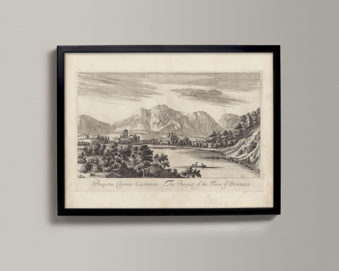 Dunkeld the Prospect of the Town Historical Scottish Town Drawing ...