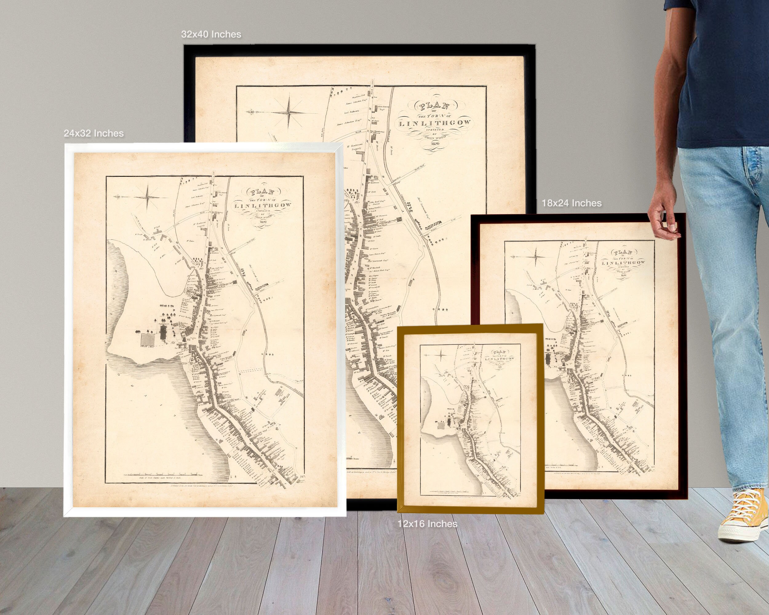 Old Map of Linlithgow | Old Map Print | Linlithgow Old Map, Linlithgow ...