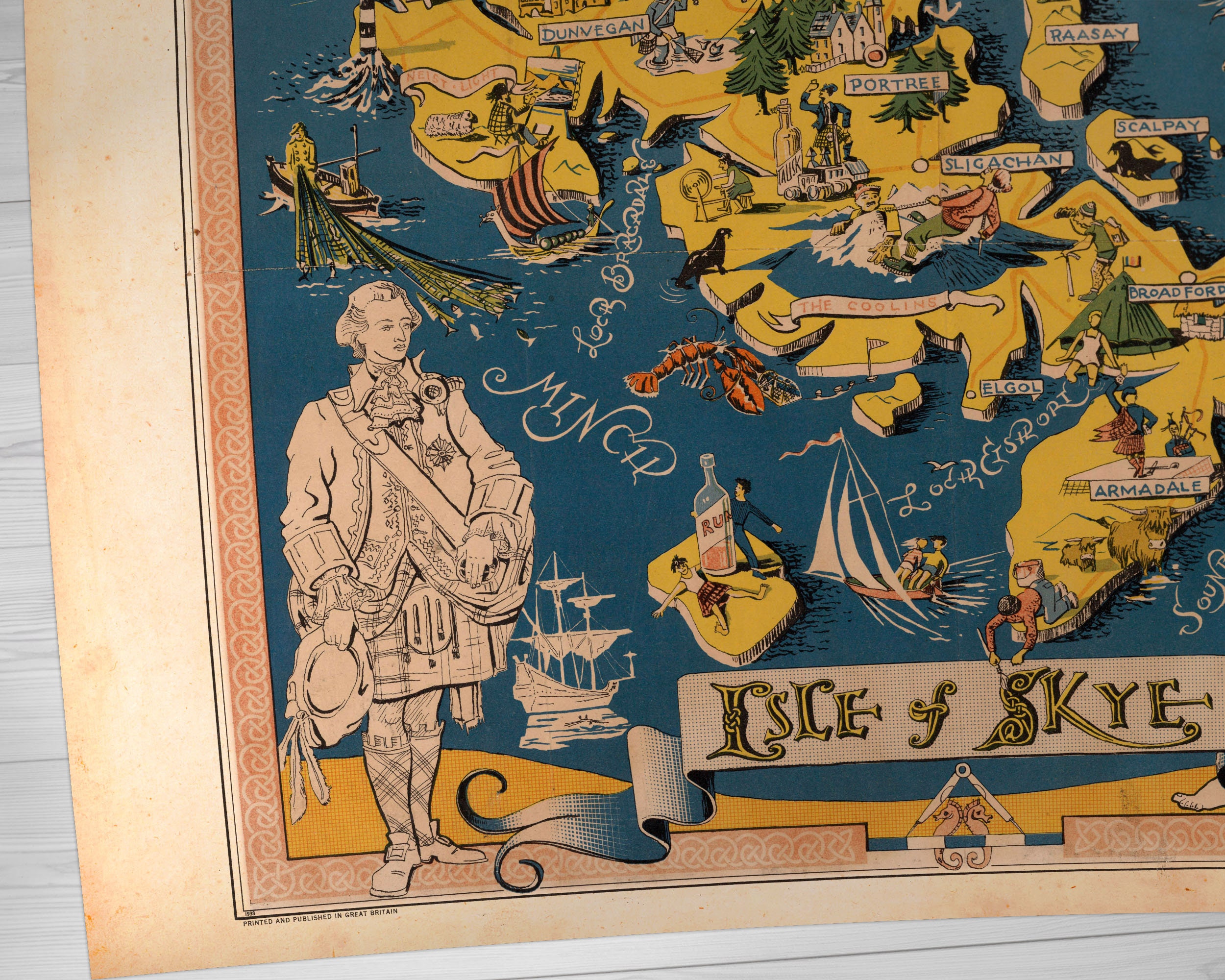 Map of Skye | Vintage Touring Map Showing the Isle of Skye, Scotland ...
