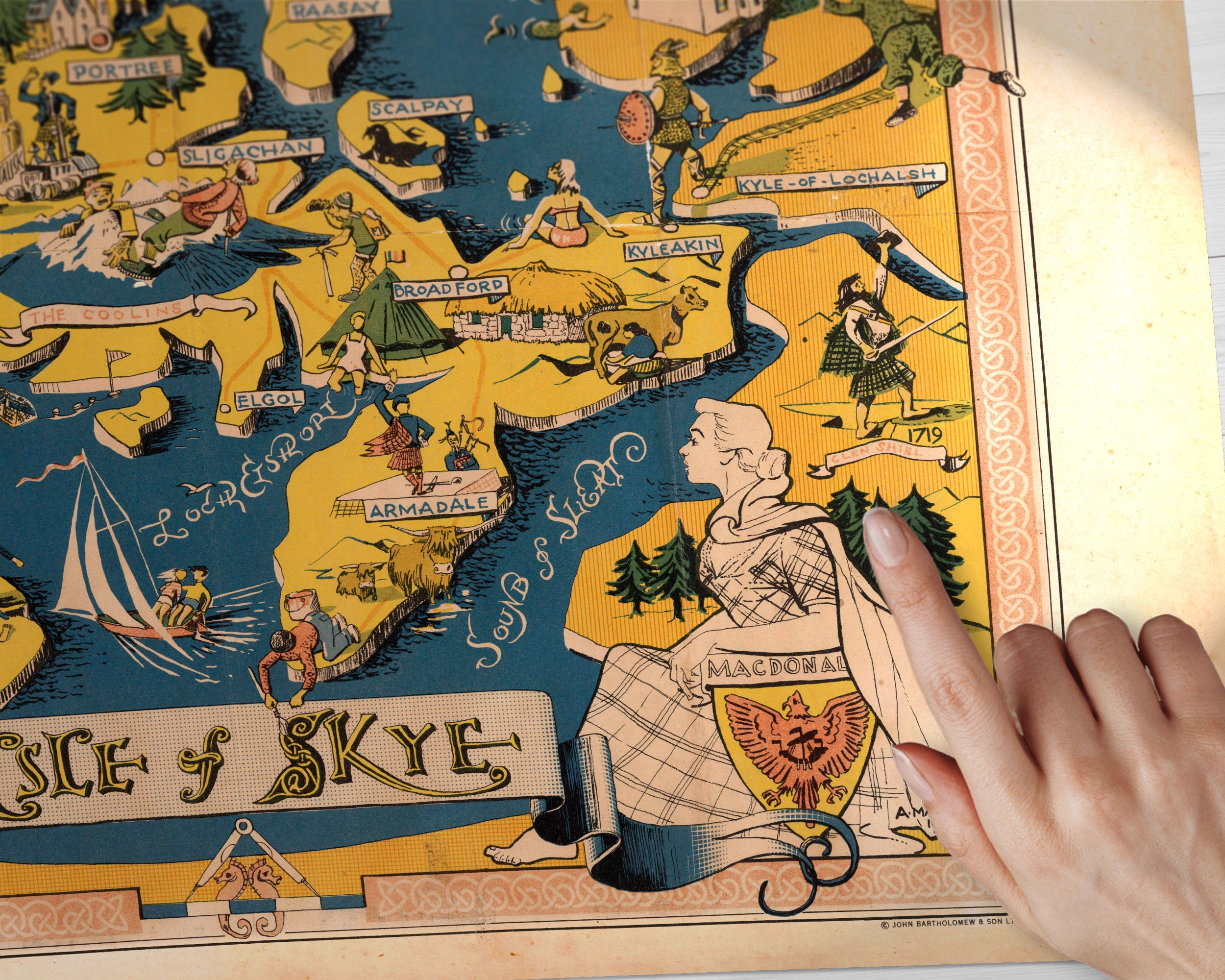 Map of Skye | Vintage Touring Map Showing the Isle of Skye, Scotland ...