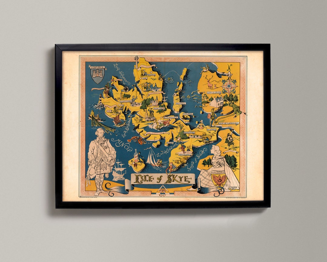 Map of Skye | Vintage Touring Map Showing the Isle of Skye, Scotland ...