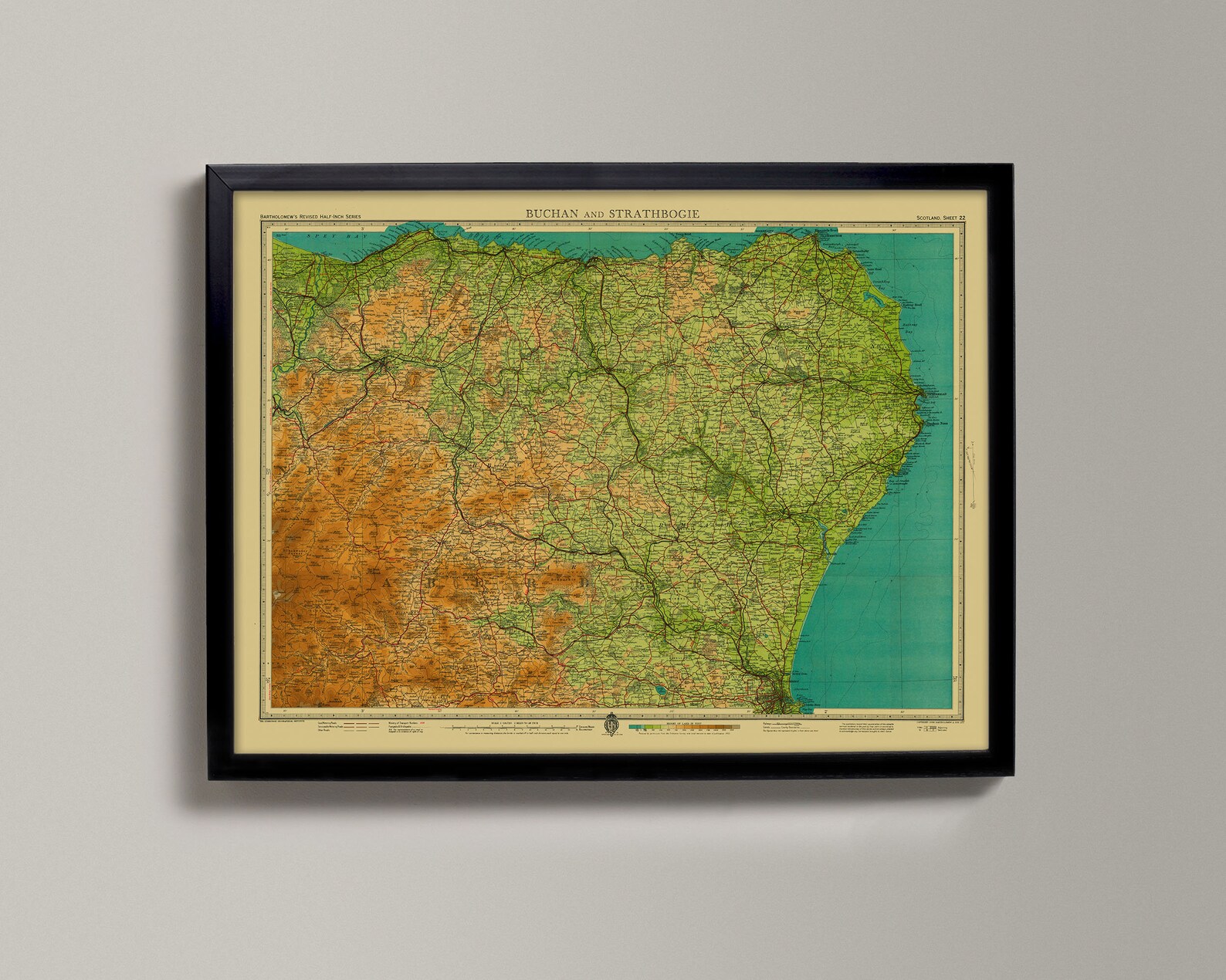 Old Map Shows Aberdeen Inverurie Peterhead Fraserburgh - Etsy