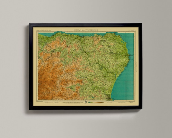 Old Map Shows Aberdeen Inverurie Peterhead Fraserburgh | Etsy