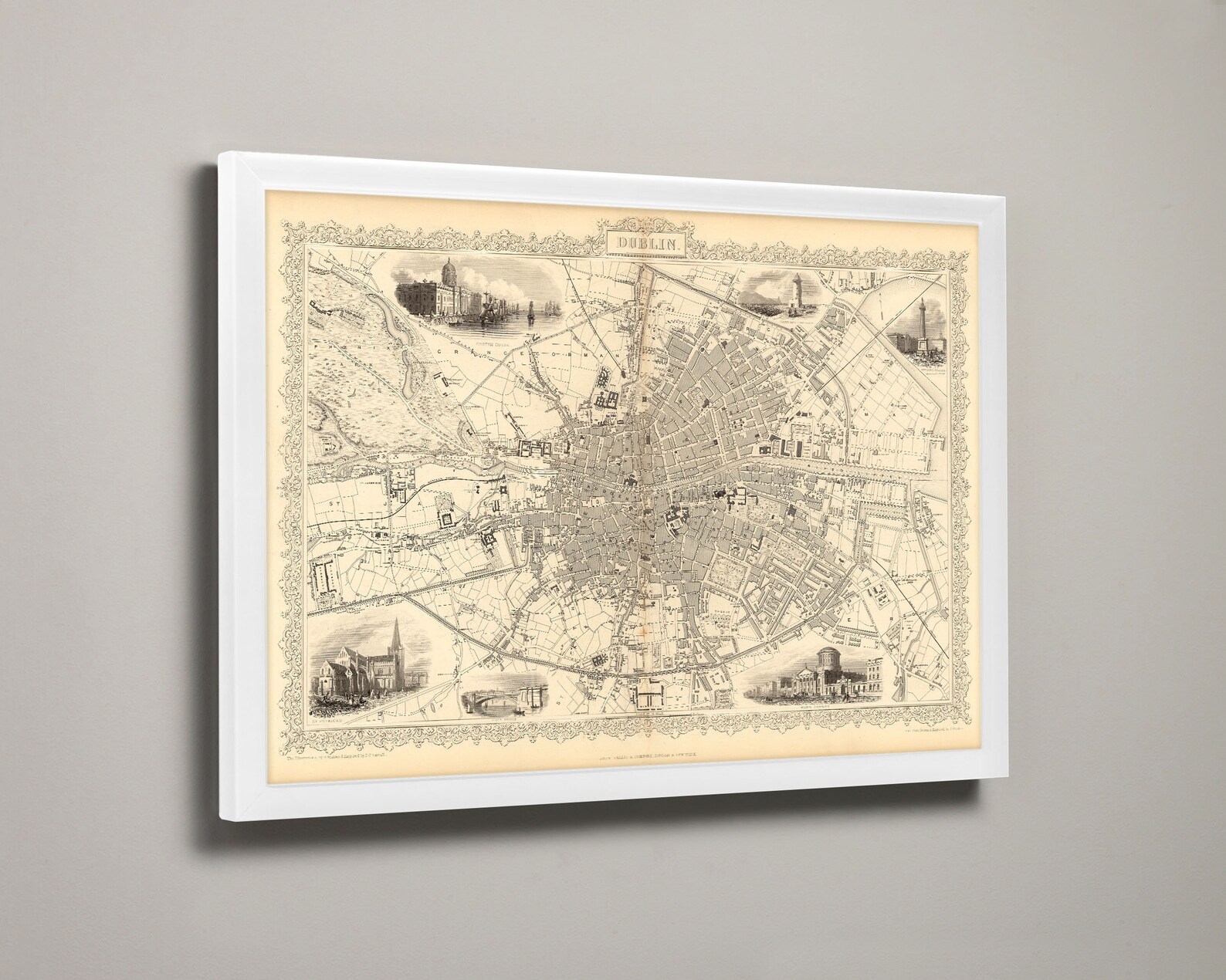Old Map of Dublin, Historical Map of Dublin, Ireland Fine Art Print of ...