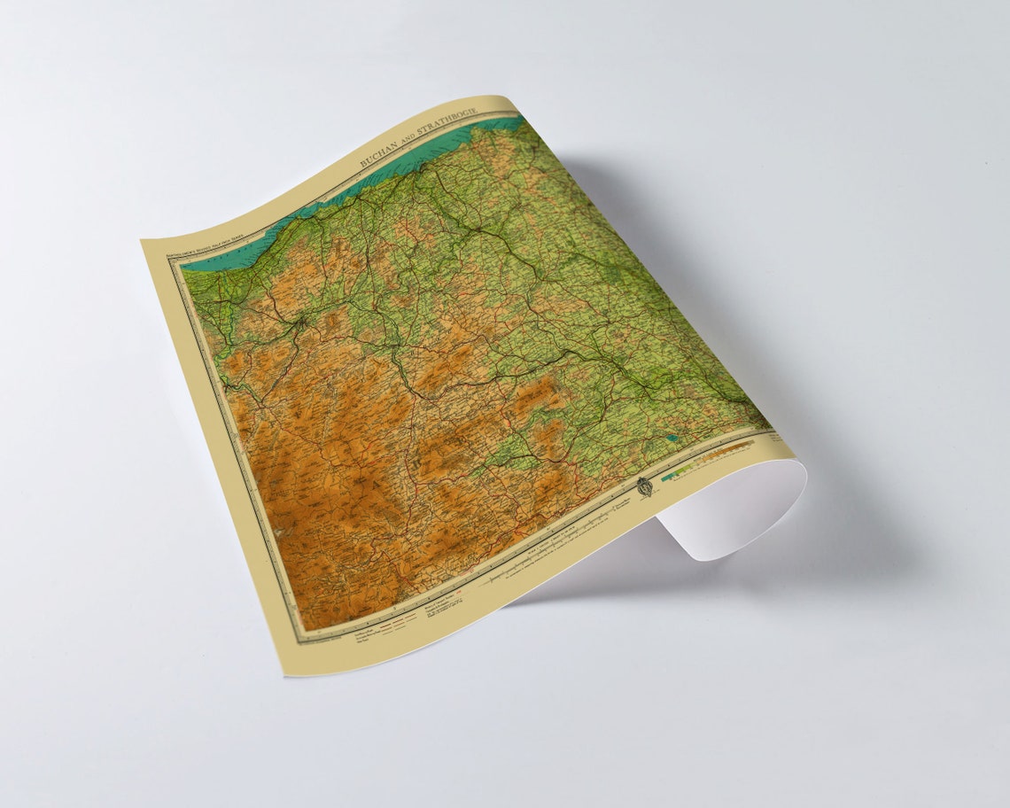 Old Map Shows Aberdeen Inverurie Peterhead Fraserburgh | Etsy