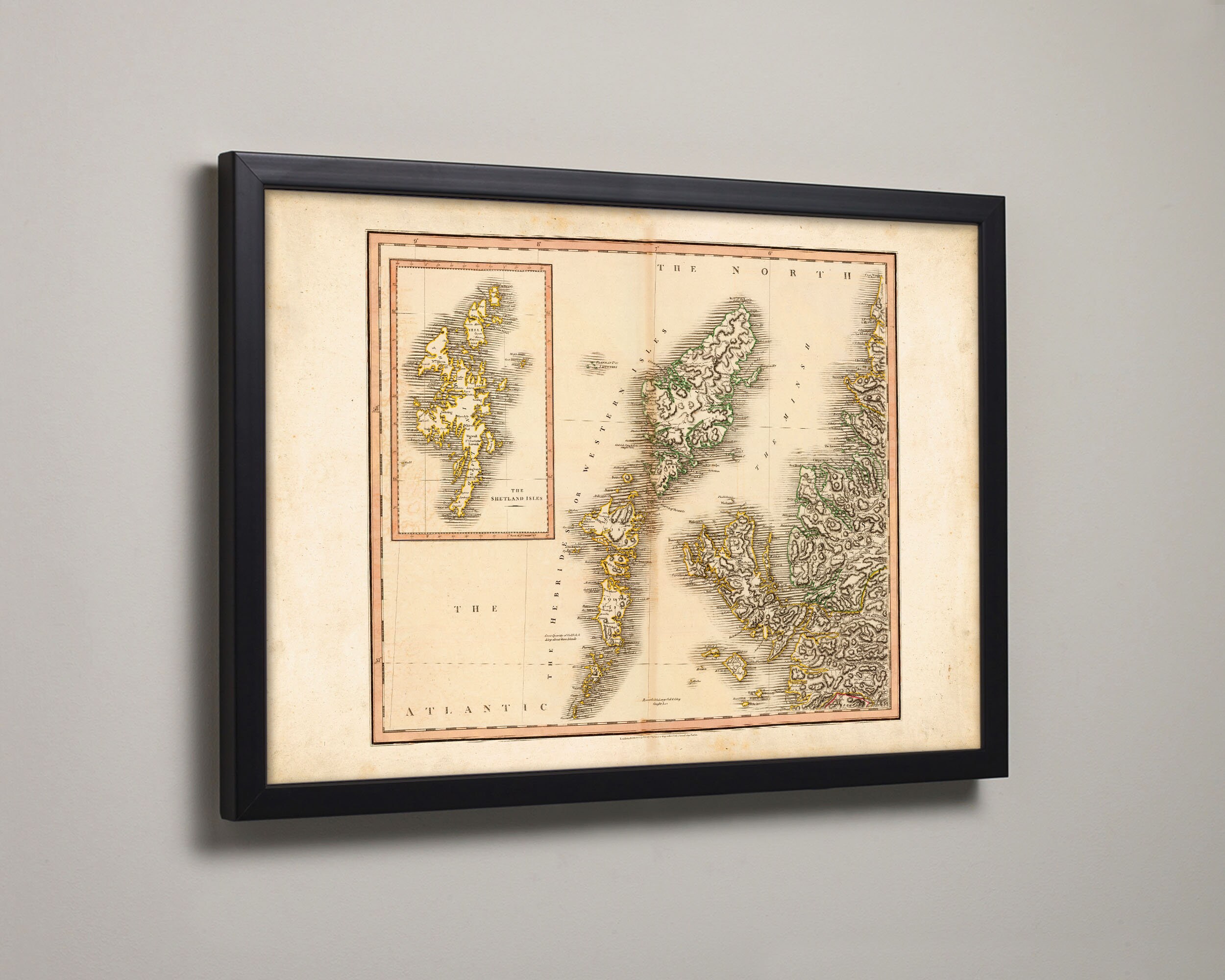 Antique Map of the Outer Hebrides | Map Print Shows; Isle of Lewis ...