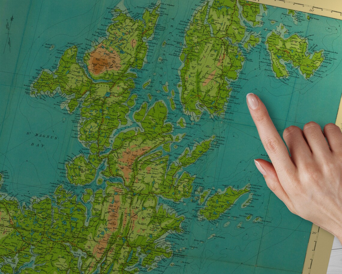 Old Map of Shetland | Lerwick, Fair Isle, Scalloway, Bressay, Bigton ...