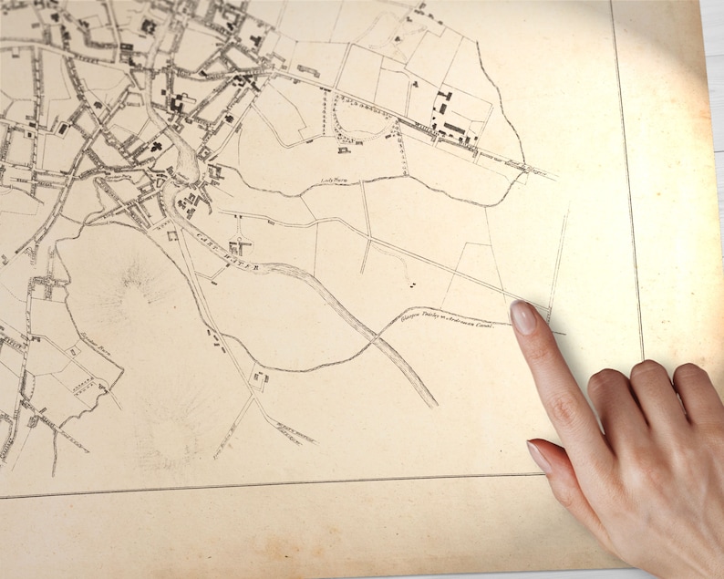 Old Map of Paisley Fine Art Print Vintage Town Survey in Renfrewshire ...