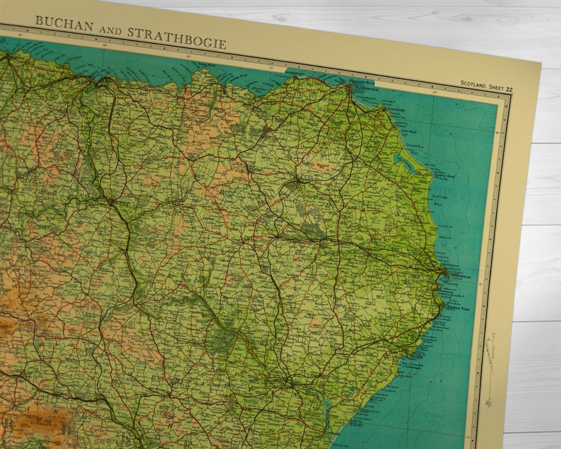 Old Map Shows Aberdeen, Inverurie, Peterhead, Fraserburgh, Keith, Insch ...