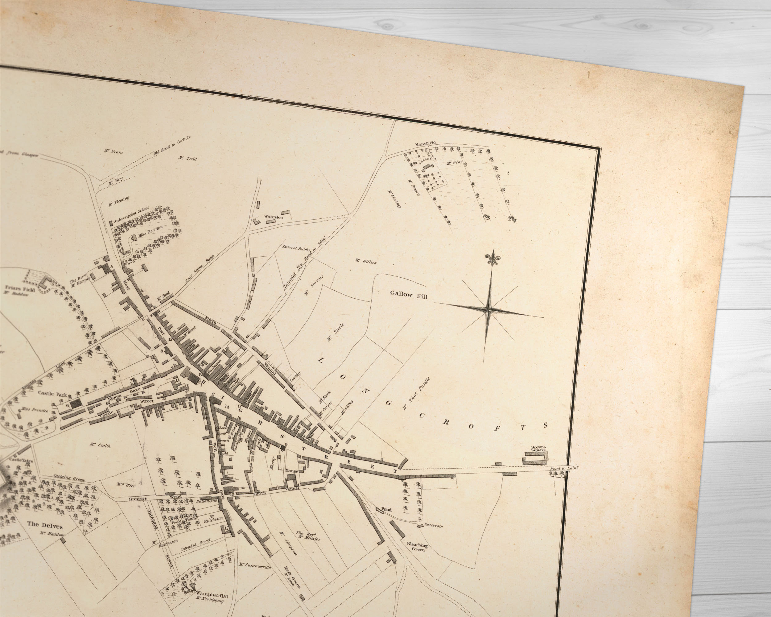 Old Map of Lanark | Old Map Print | Lanark Old Map, Lanark Vintage Map ...