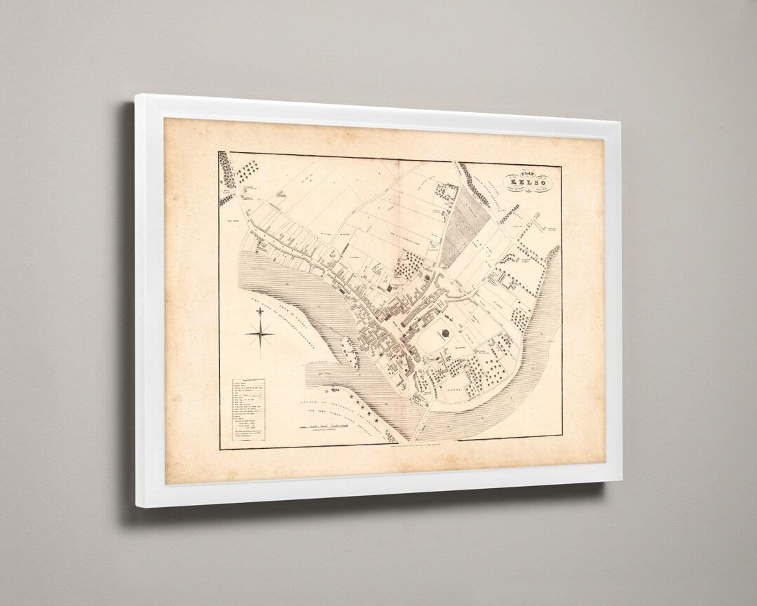 Old Map of Kelso | Old Map Print | Kelso Old Map, Kelso Vintage Map ...