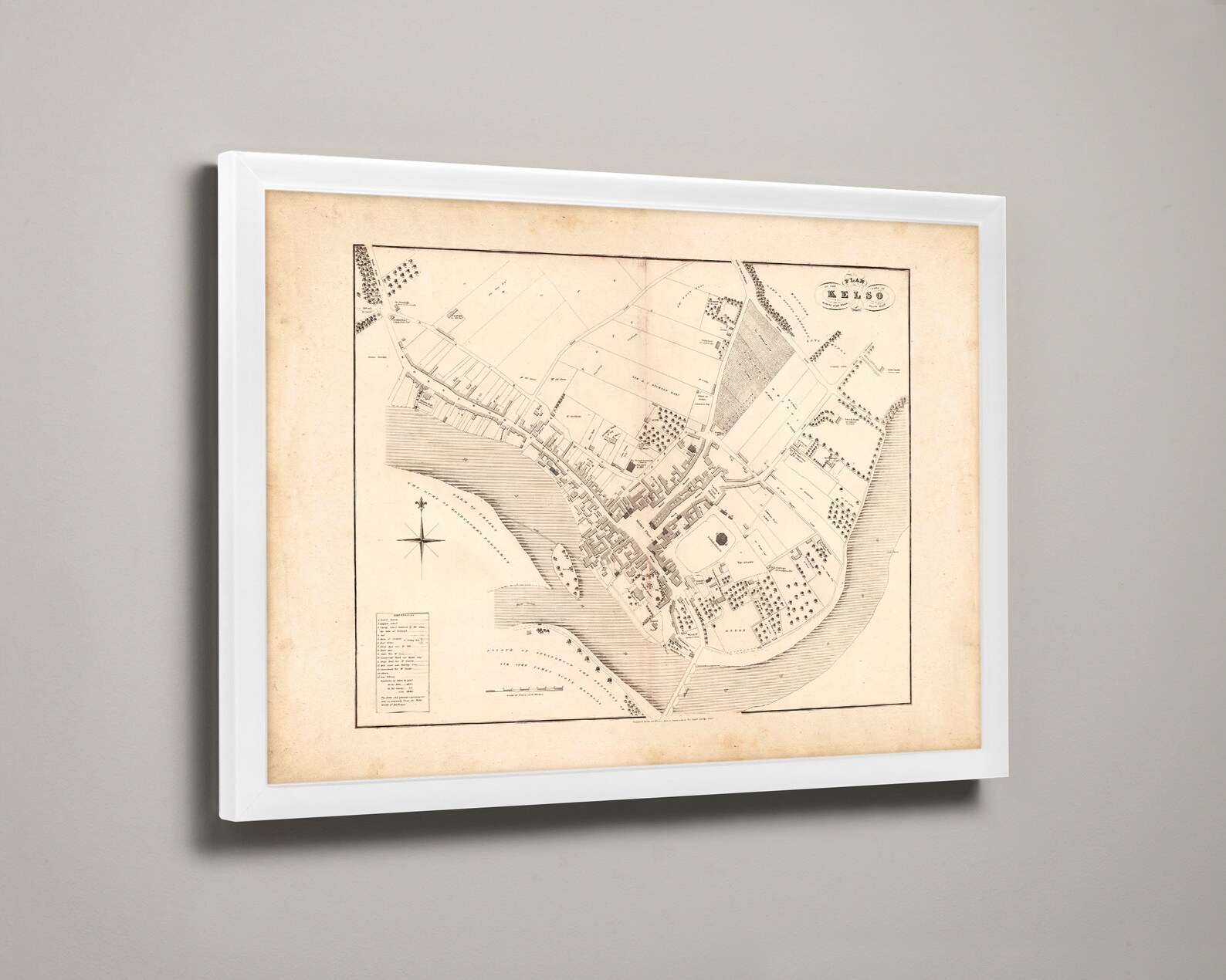 Old Map of Kelso | Old Map Print | Kelso Old Map, Kelso Vintage Map ...