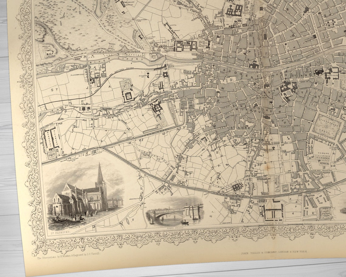 Old Map of Dublin Historical Map of Dublin Ireland Fine - Etsy UK