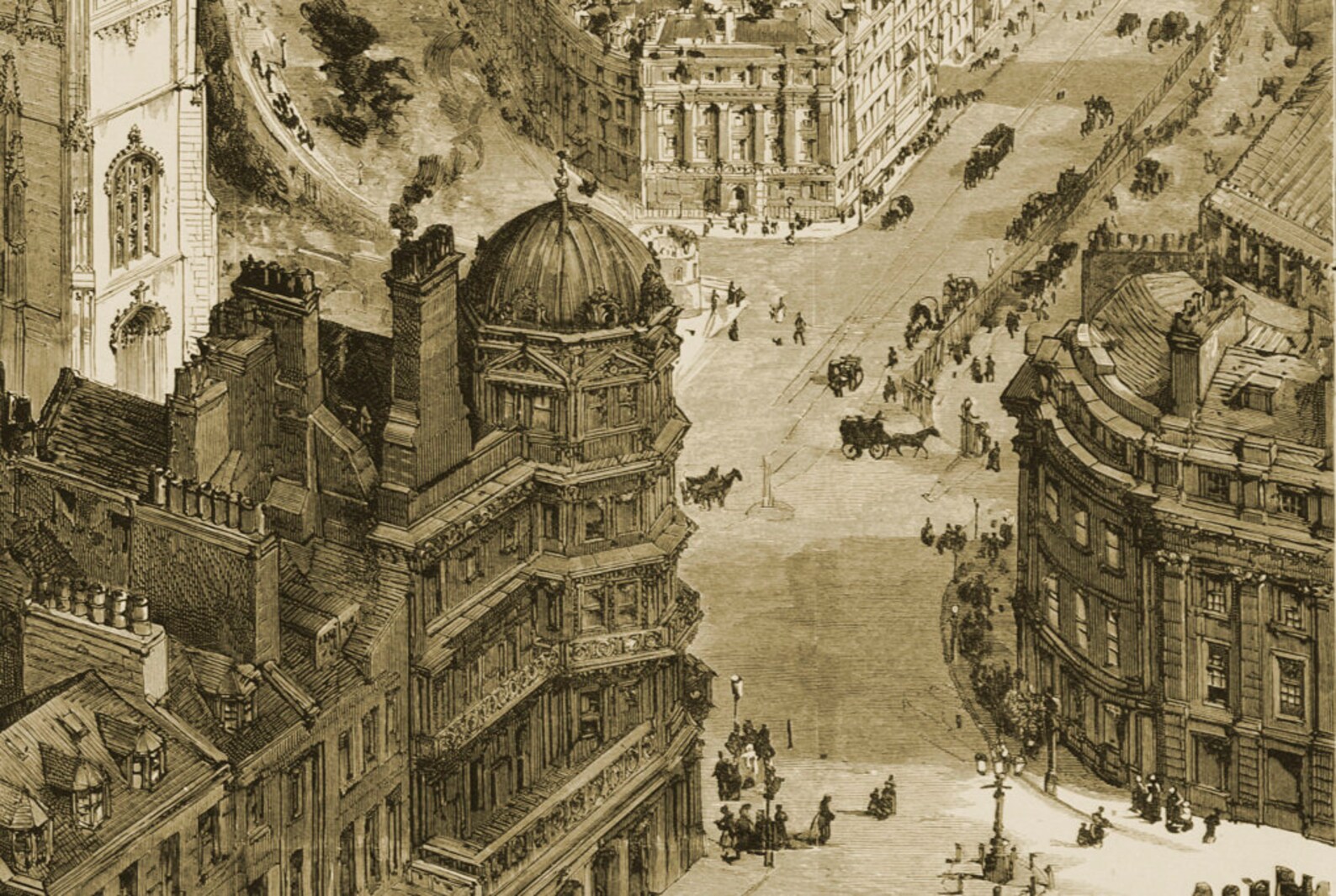 Large Print of Edinburgh 1868, 1.5m Long Poster, Views to George Street ...