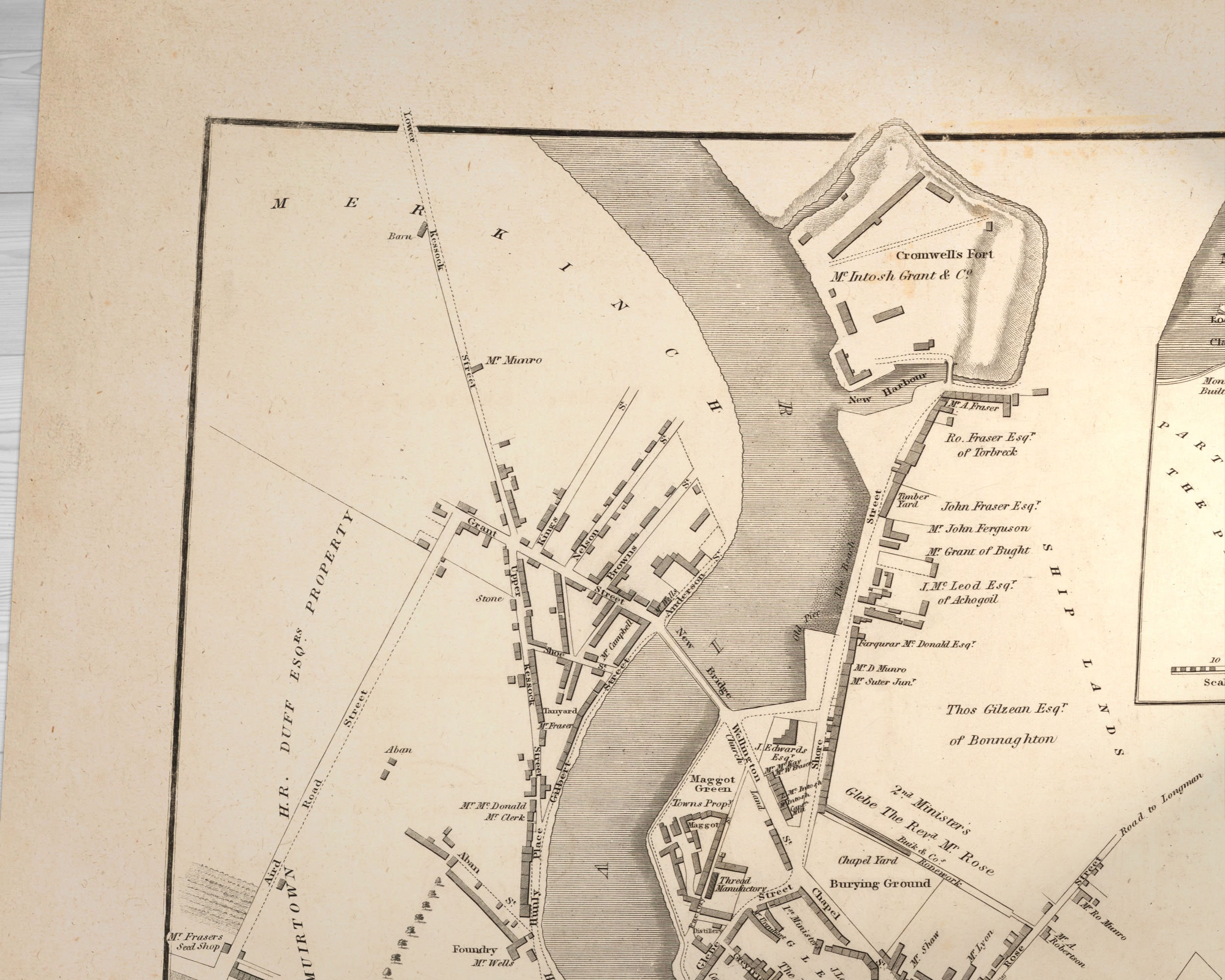 Old Map of Inverness Old Map Print Inverness Old Map, Inverness Gift ...