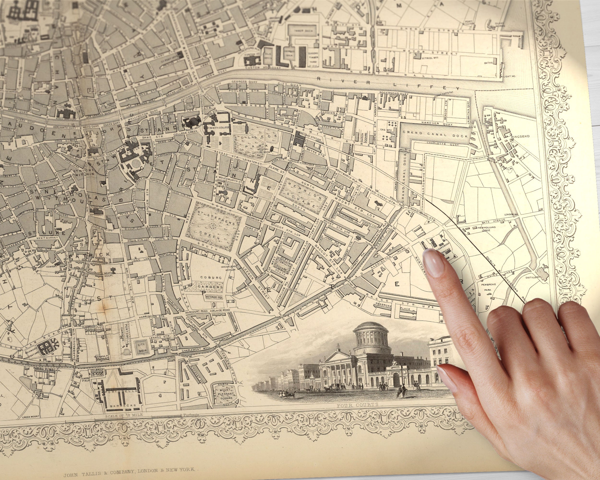 Old Map of Dublin, Historical Map of Dublin, Ireland | Fine Art Print ...