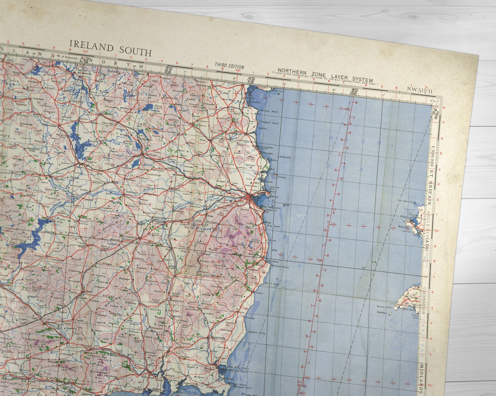 Old Map of Ireland Wwii-era Map of UK British War Office - Etsy UK