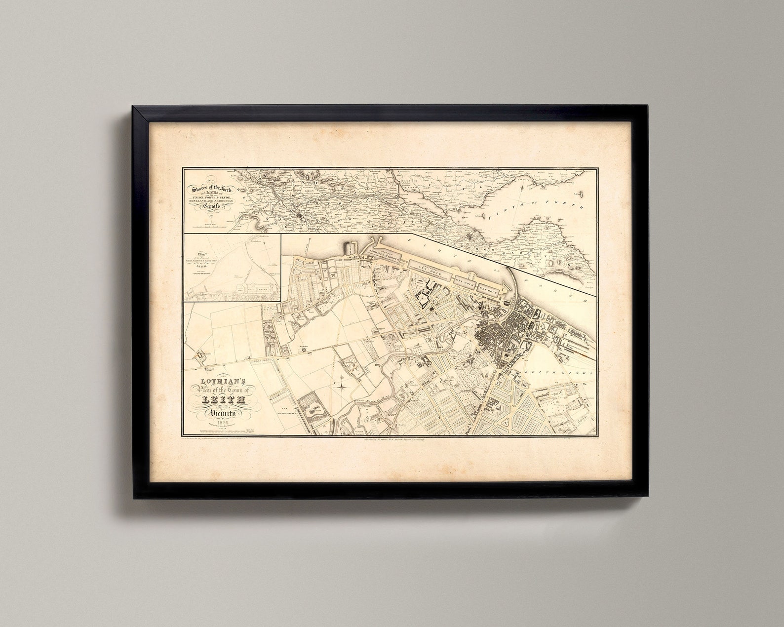 Old Map of Leith | Old Map Print | Leith Old Map, Leith Vintage Map ...