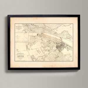 Old Map of Leith | Old Map Print | Leith Old Map, Leith Vintage Map ...