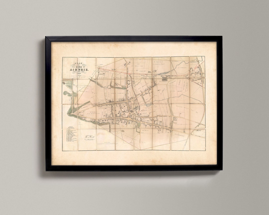 Old Map of Airdrie | Old Map Print | Airdrie Old Map, Airdrie Vintage ...