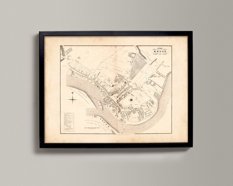 Old Map of Kelso | Old Map Print | Kelso Old Map, Kelso Vintage Map ...