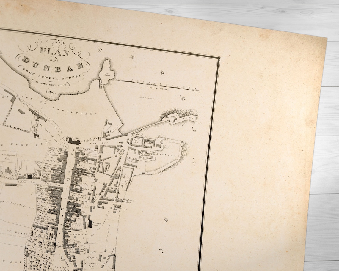 Old Map of Dunbar Old Map Print Dunbar Old Map Dunbar - Etsy UK