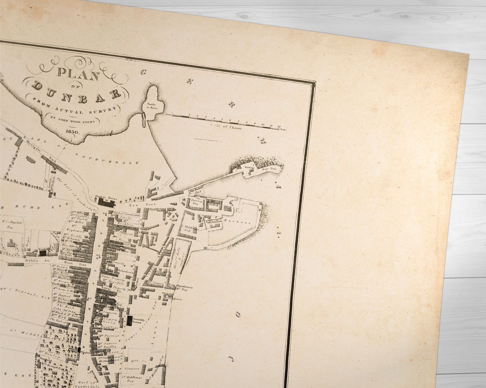 Old Map of Dunbar Old Map Print Dunbar Old Map Dunbar - Etsy UK