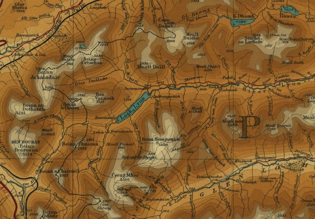 Old Map of Perthshire Perth Aberfeldy Crieff Killin - Etsy Ireland