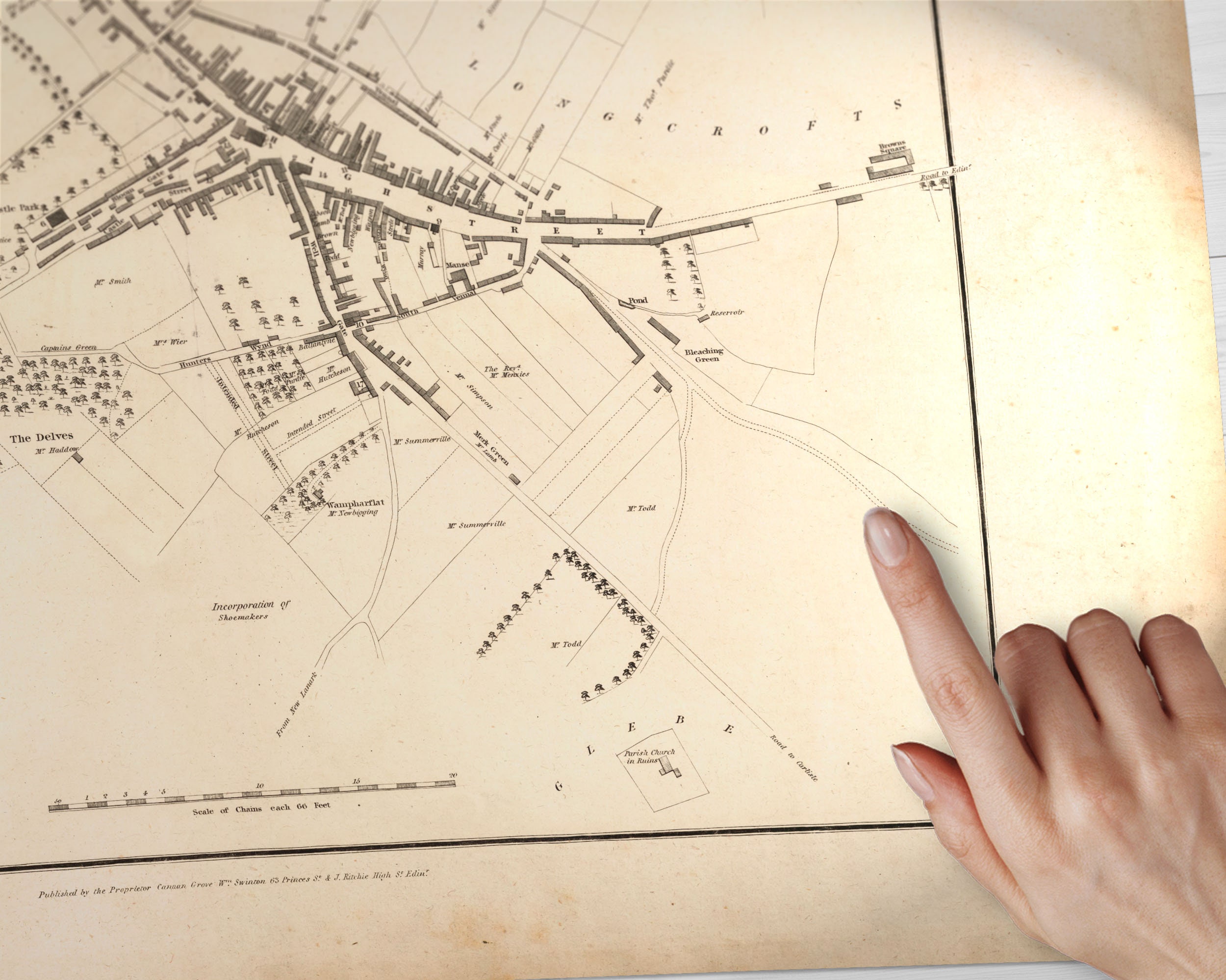 Old Map of Lanark | Old Map Print | Lanark Old Map, Lanark Vintage Map ...