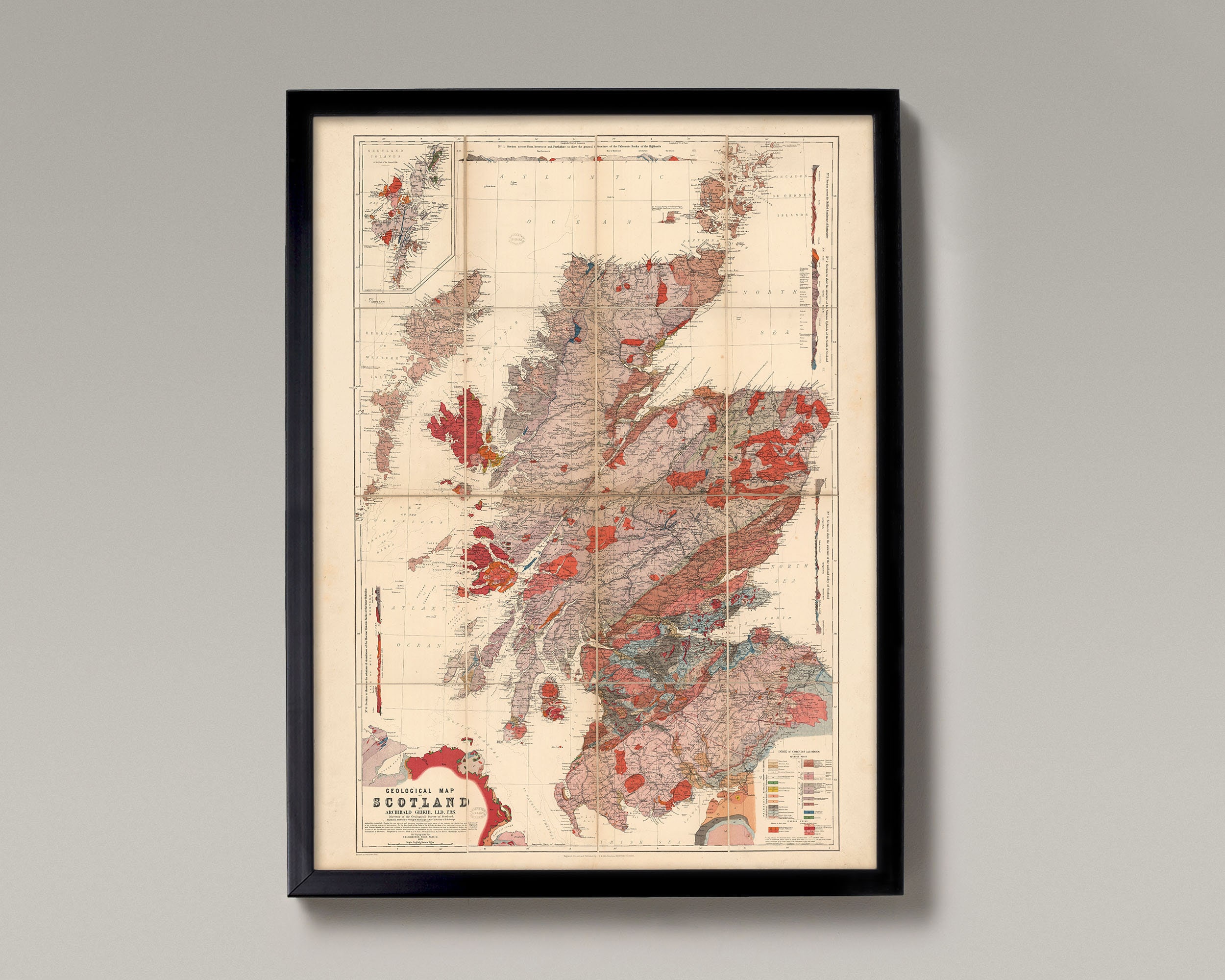 Scottish Geological Chart Giclée Reproduction, Geologist Gift, Scottish ...