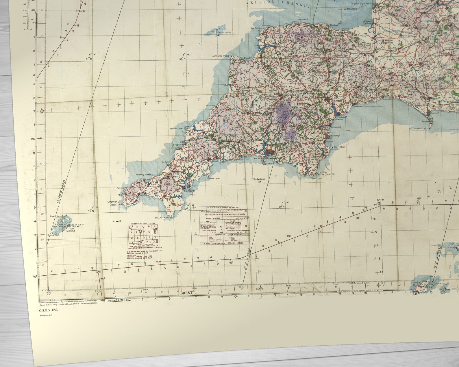 Old Map of South West England British War Office GSGS 4369 - Etsy UK