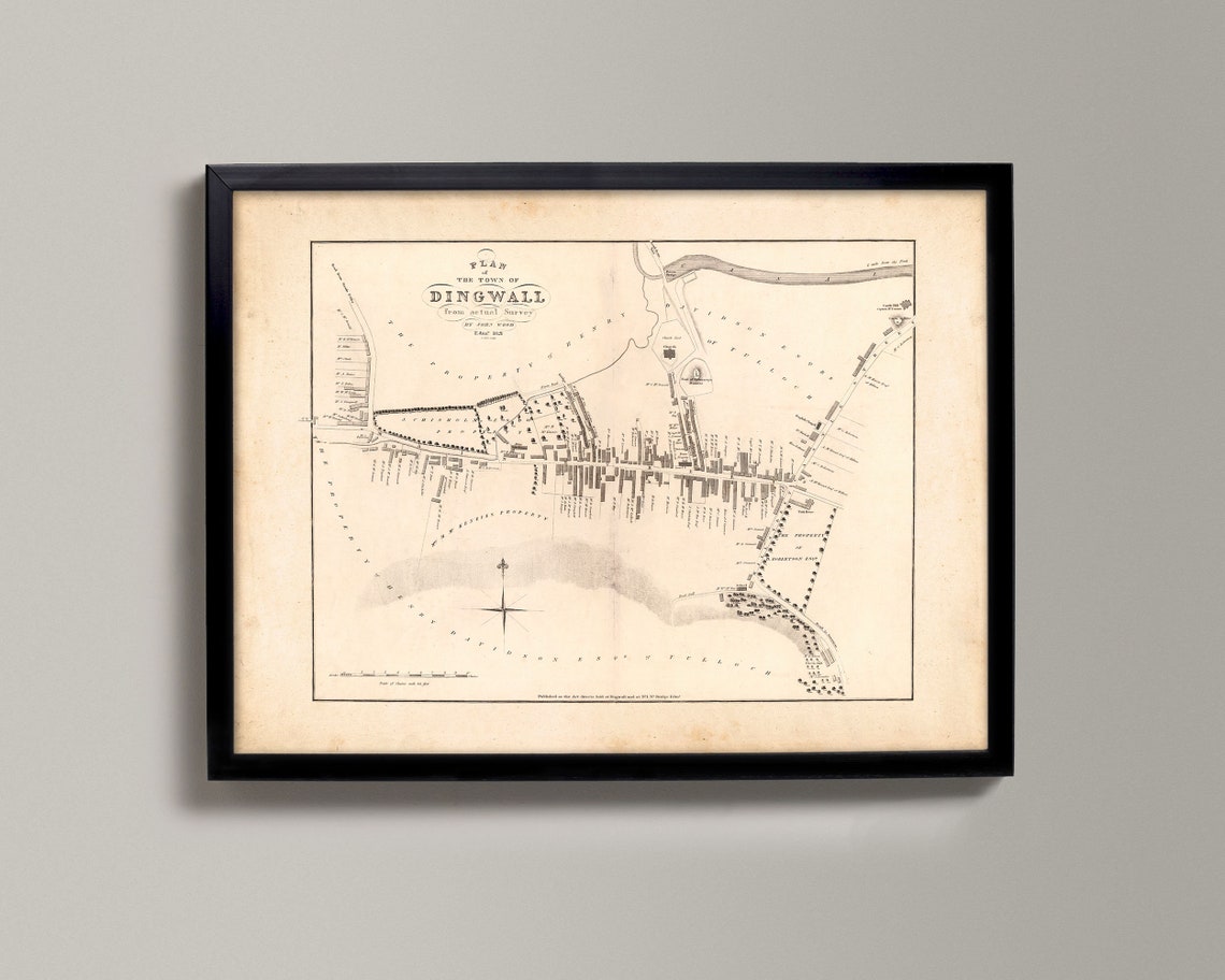 Dingwall Old Map | Fine Art Print | Antique, Vintage Old Map of the ...