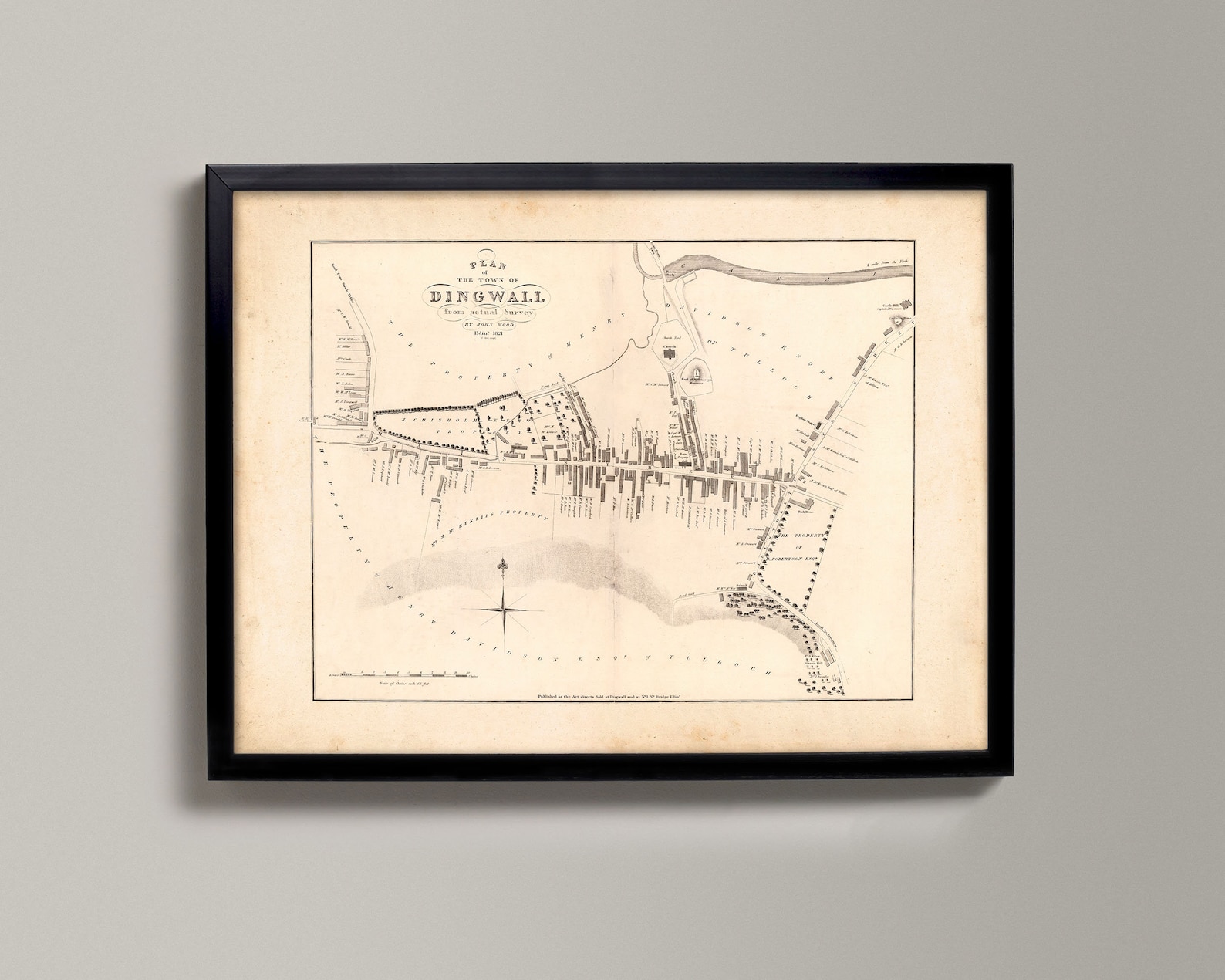 Dingwall Old Map | Fine Art Print | Antique, Vintage Old Map of the ...