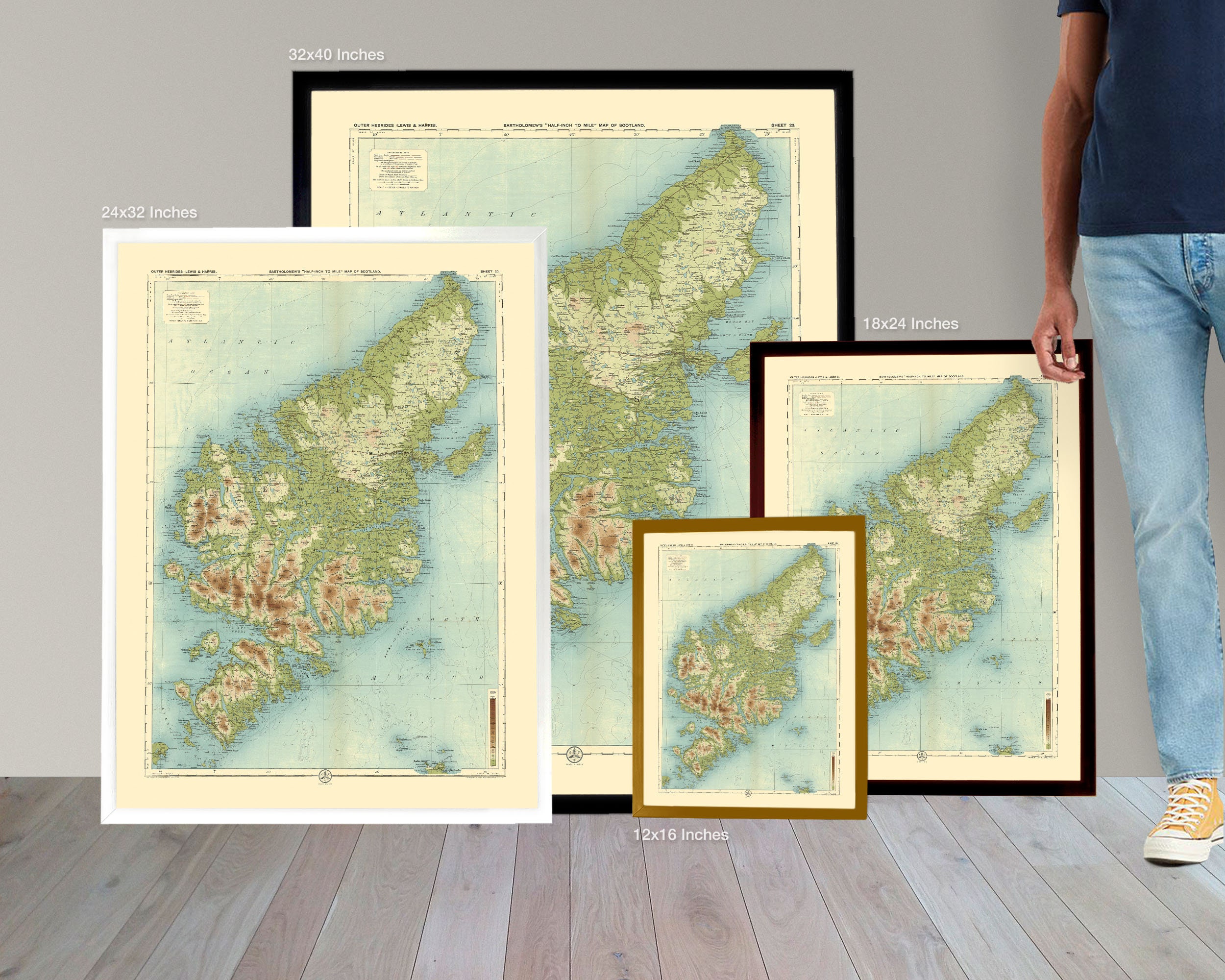 Map of Lewis, Scottish Hebrides | Giclée Reproduction Print – old Map ...