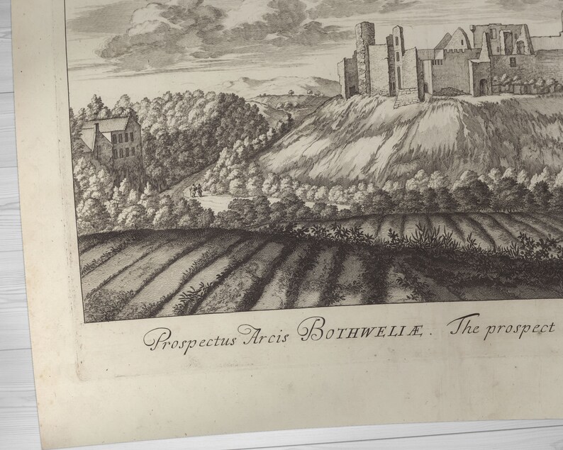 The Prospect of Bothwell Castle Historical Scottish Town Drawing ...