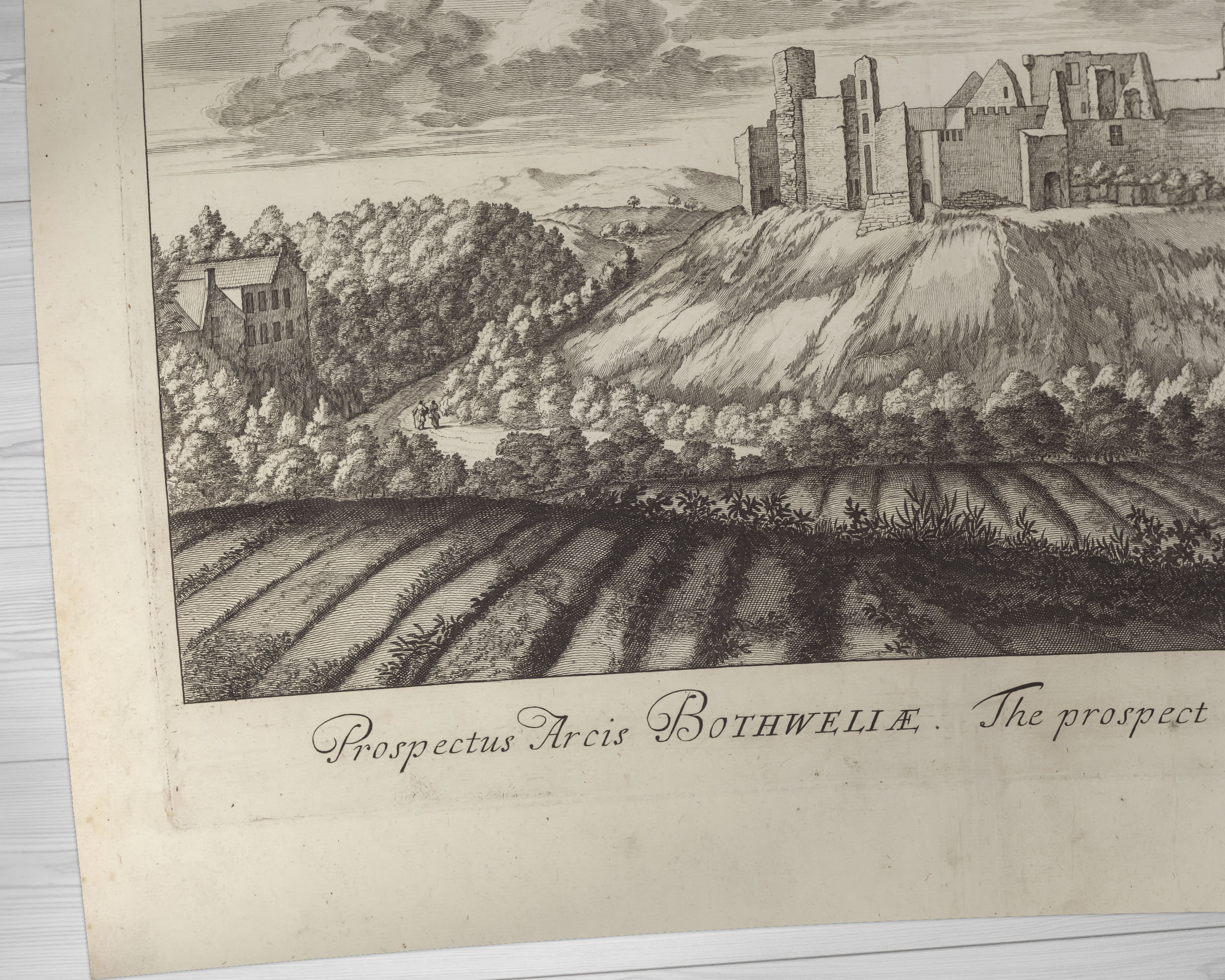 The Prospect of Bothwell Castle Historical Scottish Town Drawing ...
