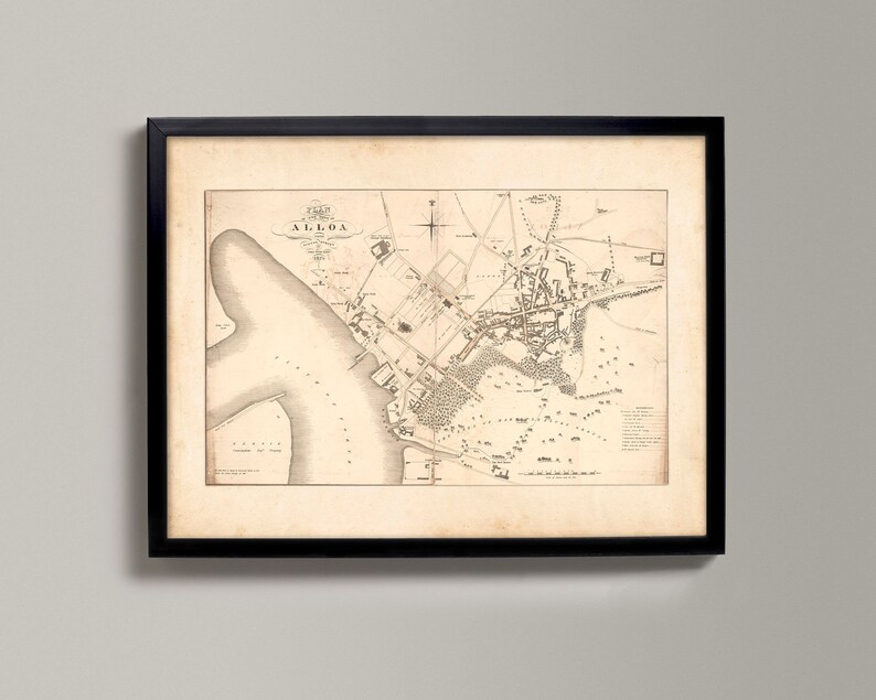 Old Map of Alloa Old Map Print Alloa Old Map, Alloa Vintage Map, Alloa ...