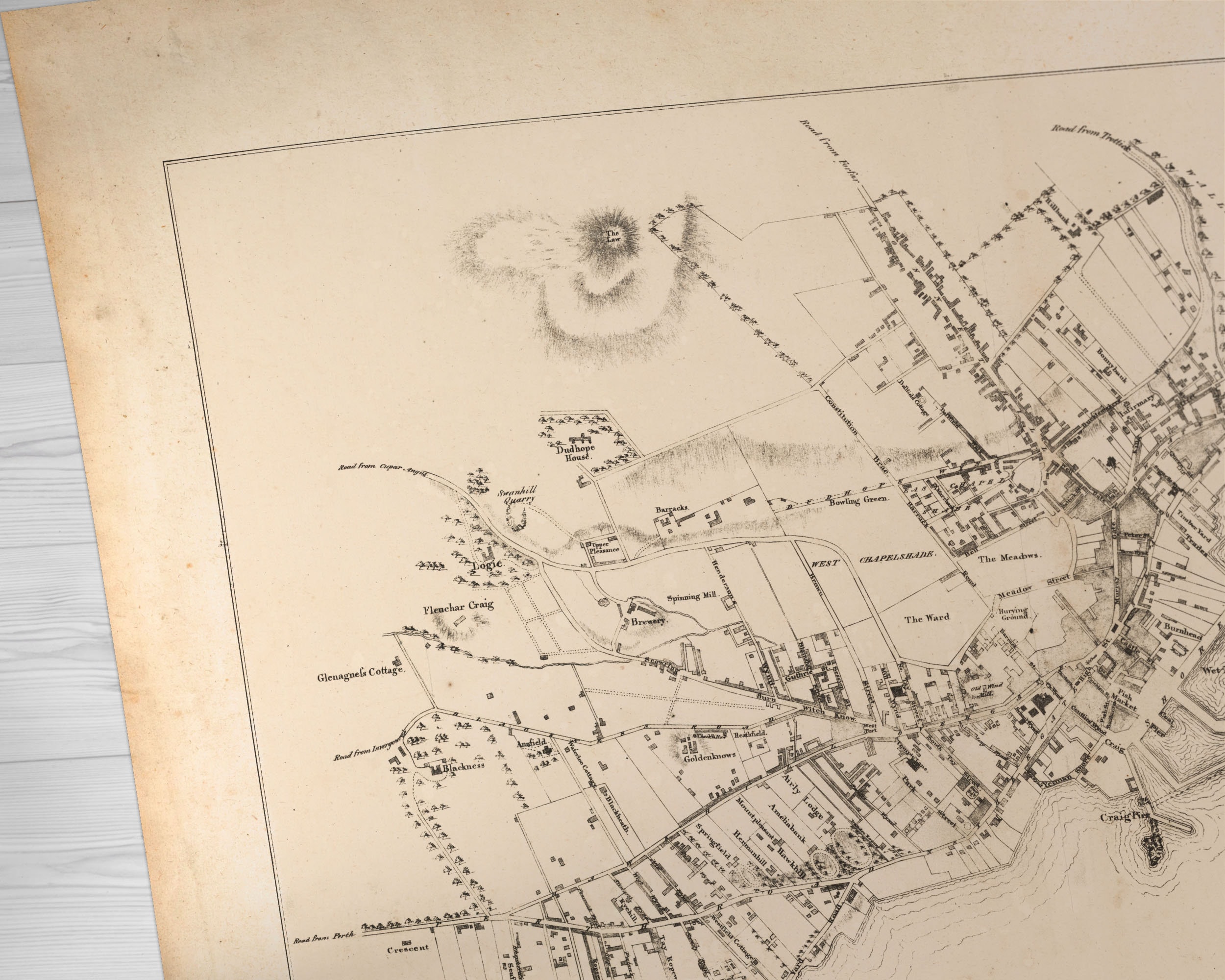 Old Map of Dundee | Old Map Print | Dundee Old Map, Dundee Vintage Map ...
