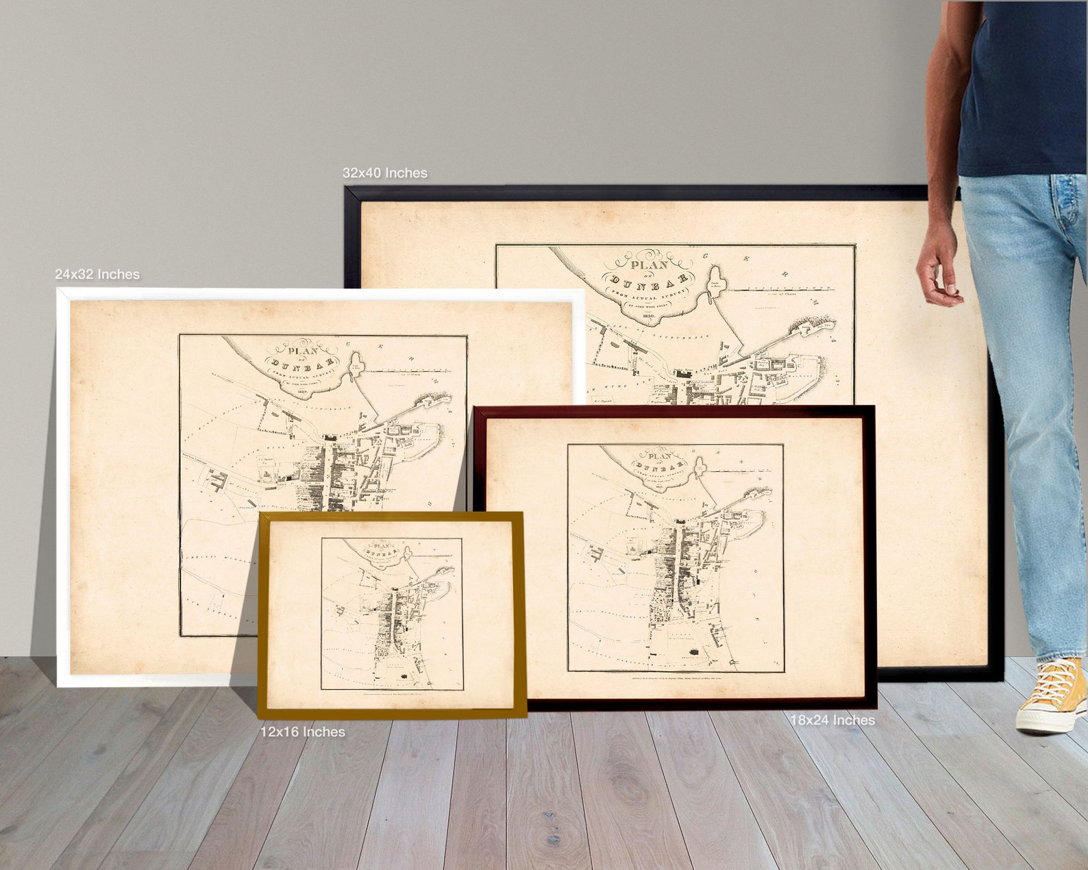 Old Map of Dunbar | Old Map Print | Dunbar Old Map, Dunbar Vintage Map ...