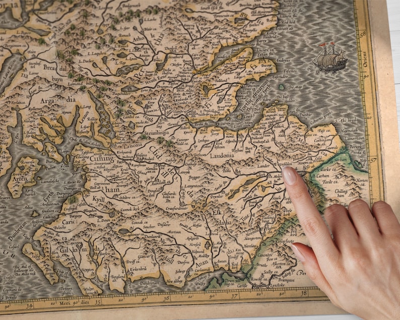 Medieval Old Map of Scotland Giclée Reproduction of Vintage - Etsy