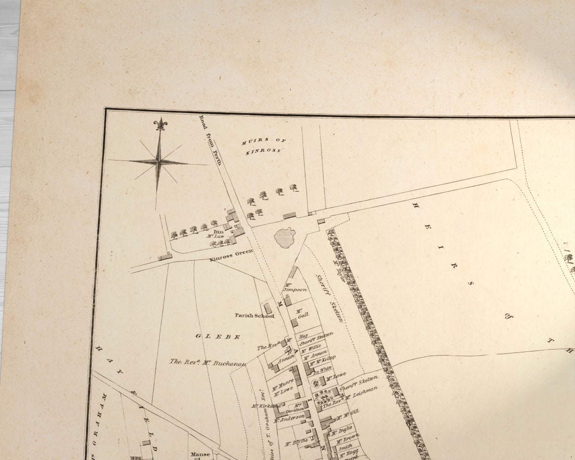 Old Map of Kinross Old Map Print Kinross Old Map Kinross - Etsy UK