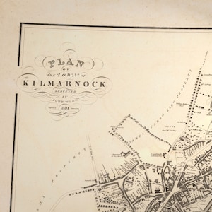 Kilmarnock Old Map | Giclée Fine Art Print | Antique Town Plan, Vintage ...